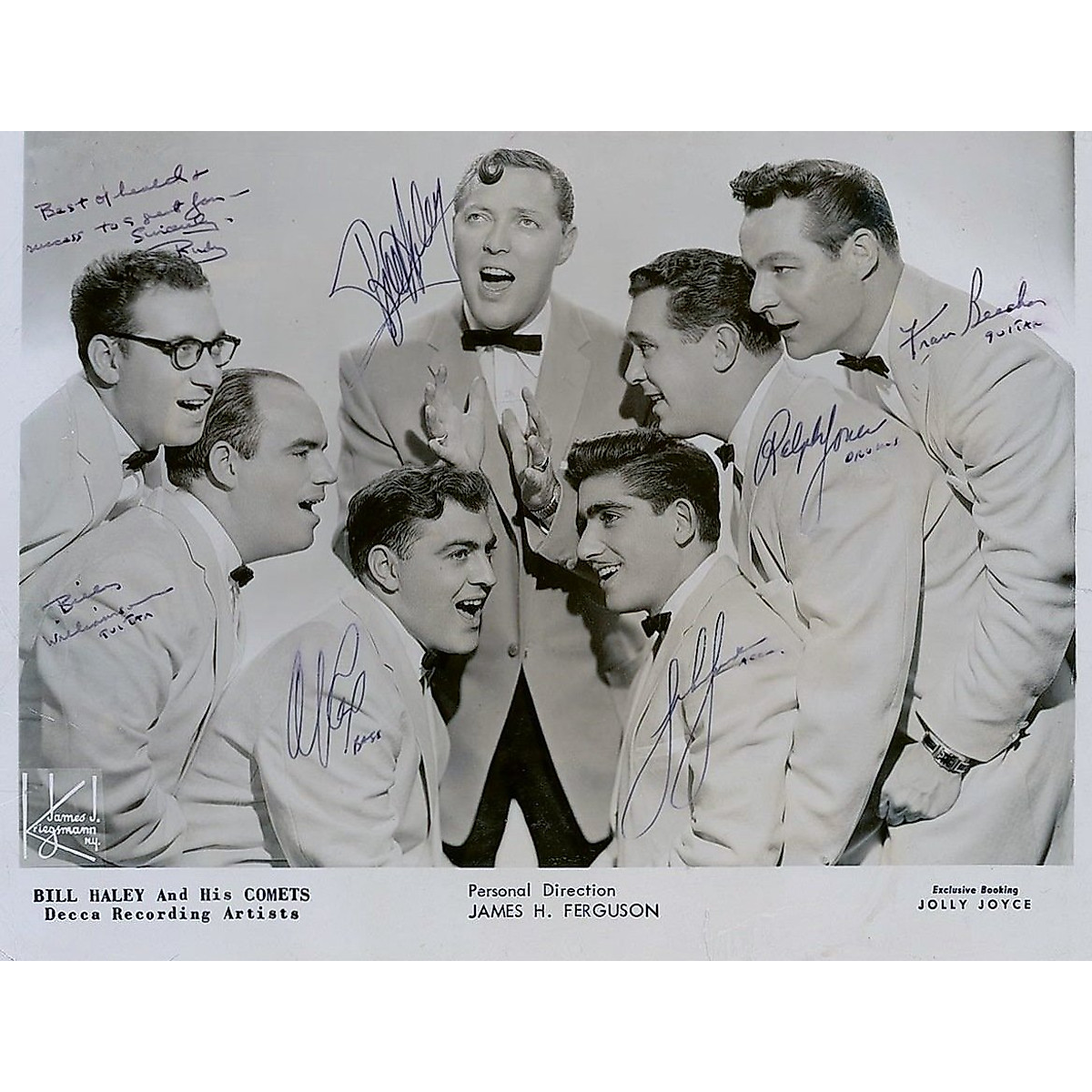 Bill Haley and the Comets 8 X 10 Photo Autograph on Glossy Photo Paper