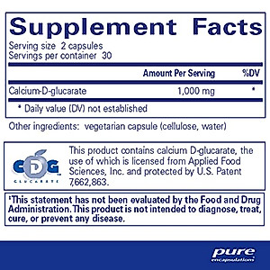 Pure Encapsulations Calcium-D-Glucarate | Supplement to Support Cellular Health in The Liver, Lungs, Breast, and Colon* | 60 Capsules
