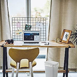 Fasmov Trash Can 2 Pack 7.5 Liter / 2 Gallon Plastic Garbage Container Bin with Press Top Lid, Waste Basket for Kitchen, Bathroom, Living Room, Office, Narrow Place (White + Blue)