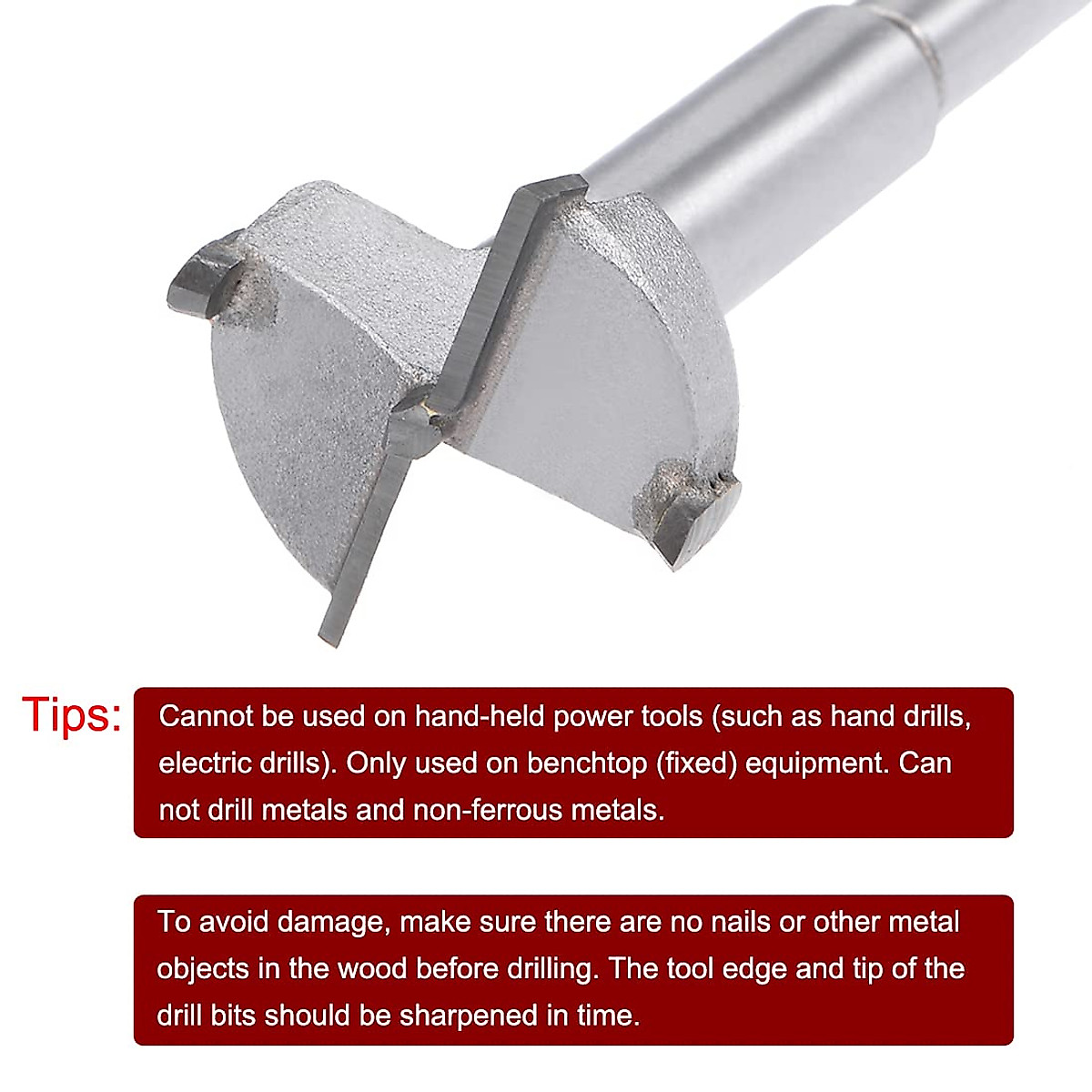 uxcell Forstner Drill Bits 35mm, Tungsten Carbide Wood Hole Saw Auger Opener, Woodworking Hinge Hole Drilling Boring Bit Cutter, 2pcs (Gray)