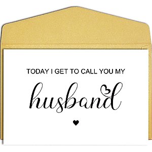 Qiliji Wedding Day Card for Groom from Bride, Husband Wedding Day Card, Husband Vow Card, Groom Gift from Bride, Today I Get To Call You My Husband Card