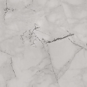 Furinno Besi 2-Tier Modern Round Side End Table with Sturdy Metal Legs, 15.55 (W) x 10.58 (H) x 5.46 (D) inches, Marble White