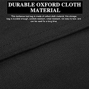 2PCS Thicken BBQ Tool Storage Bag,Portable Grill Accessory Oxford Grill Tool Carry Bag,Outdoor Picnic Cooking Tools Bag for Picnic Trip Outdoor Camping(Size:24.41 x 9.45inch)