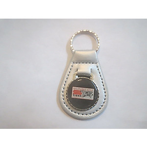1960's SUNBEAM TIGER VINTAGE LOGO LEATHER KEYCHAIN - SILVER