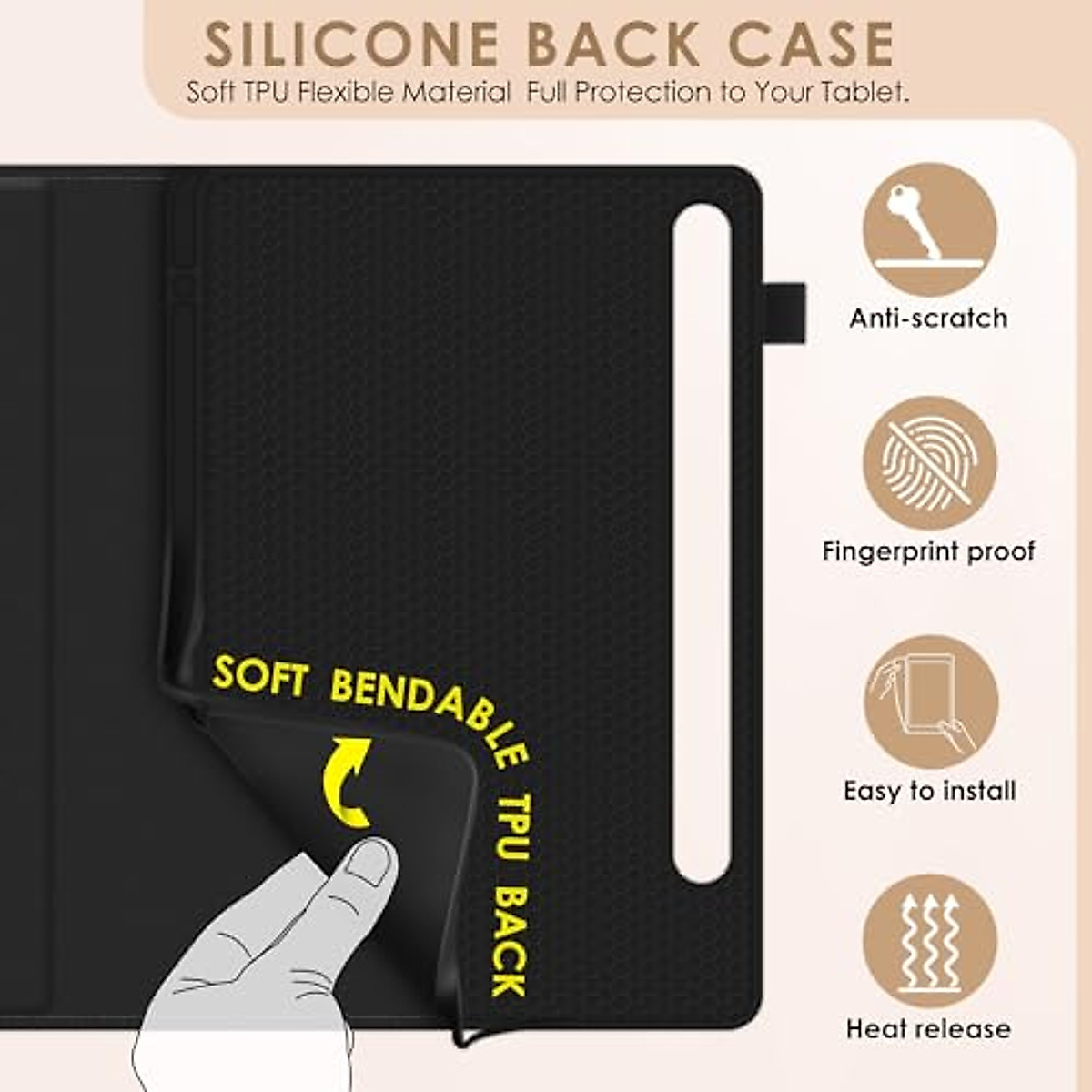 DETUOSI Leather Case for Samsung Galaxy Tab S9 11"/ S9 FE 10.9" (Wi-Fi/ 5G) 2023 Android Tablet with S Pen Holder + Silicone Back + Auto Sleep/Wake + Magnetic Closure Slim Folio Protective Book Cover