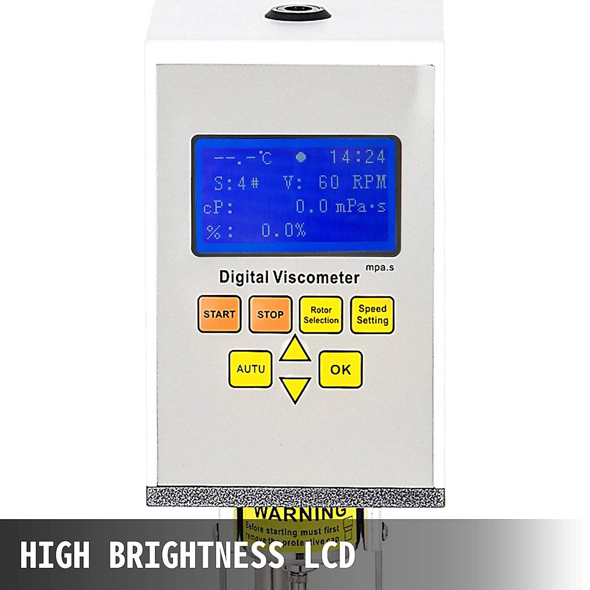 VEVOR Digital Viscometer 1-100000 mPa.s Digital Rotary Viscometer NDJ-9S Fluidimeter Tester Meter Accuracy Plus or Minus 2% Newton Liquid Viscometer Digital Portable (NDJ-9S)