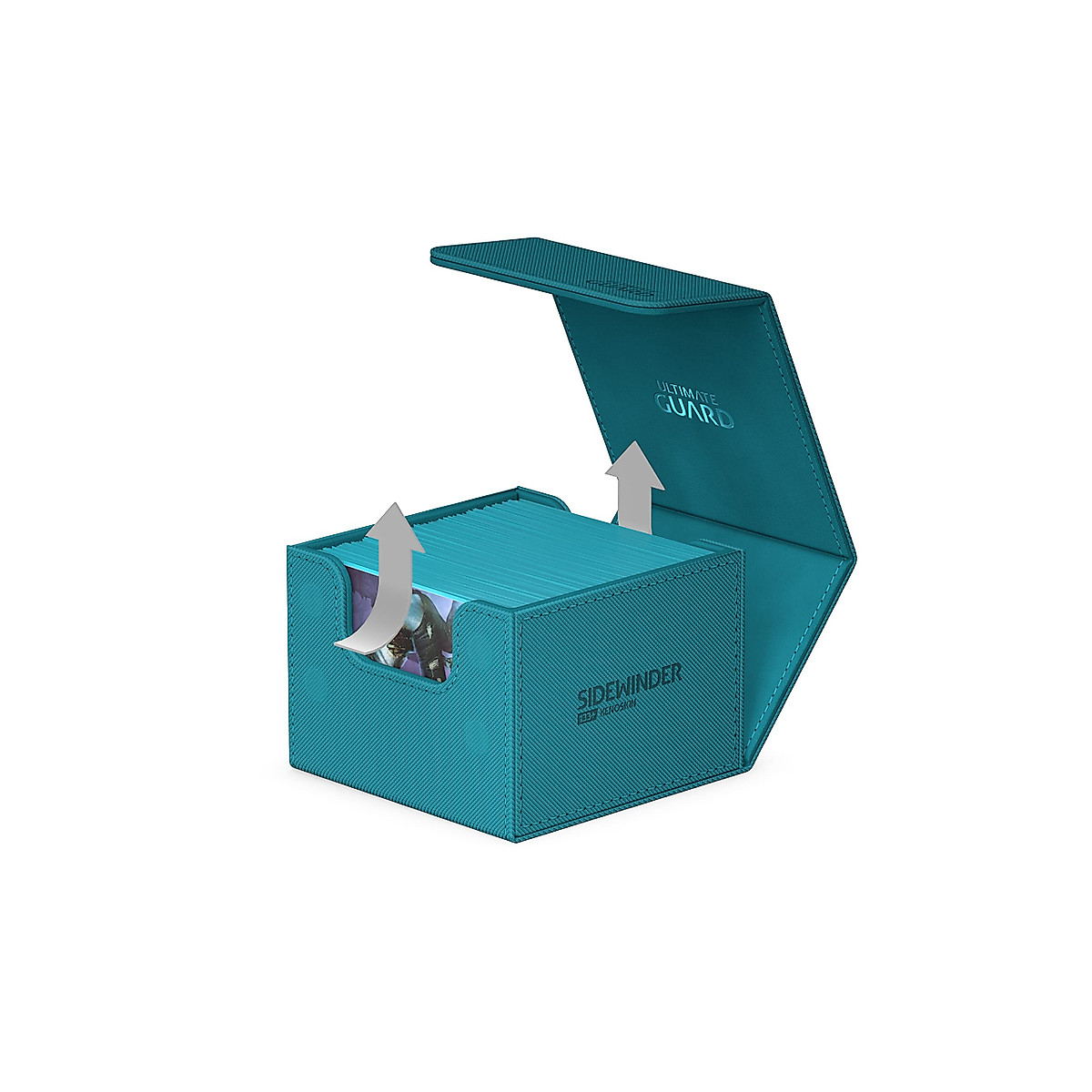 Ultimate Guard Sidewinder 133+, Deck Box for 133 Double-Sleeved TCG Cards, Petrol, Magnetic Closure & Microfiber Inner Lining for Secure Storage