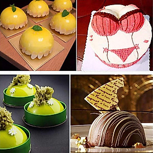 RAYNAG 2 Pack Medium Semi Sphere Silicone Mold Baking Chocolate Bath Bomb Making Domes Tray Cake Eyeballs Jelly Dome Mousse Soaps Molds, 15-cavity