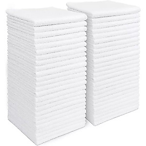 Simpli-Magic White Microfiber Bar Mop Kitchen Towels, Pack of 50, Size: 15” x 18”, White