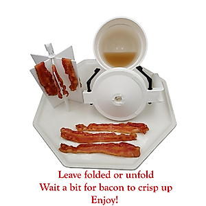 Stress Free Bacon in A Stress Filled World!! Wow Bacon Microwave Cooker New P10 Model! No Splatter or Mess! Over 2,000 Amazon reviews 4+ / 5 Quality USA Manufacturing and Wow Customer Service!