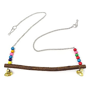 Honbay Hens Swing Chicken Toy Wooden Handmade Bird Swing Bird Toy for Large Bird Parrot Hens Cock Macaw