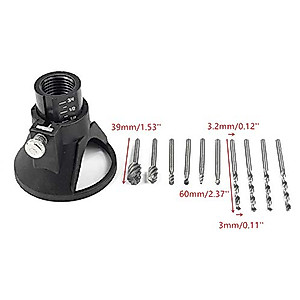 Rotary Multi Tool Cutting Guide Attachment Kit with HSS Router Drill Bits Set,11 Pcs