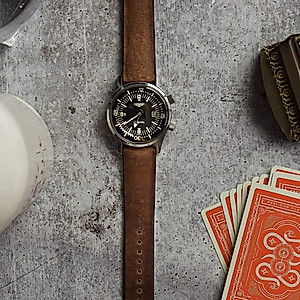 BARTON WATCH BANDS, 20mm Walnut Brown - Leather and Rubber Hybrid Watch Bands with Integrated Quick Release Spring Bars - 316L Stainless Steel - Choose Strap Color & Width