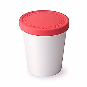 Tovolo Sweet Treat Ice Cream Tub (Raspberry) - 1 Quart Reusable Plastic & Silicone Container for Homemade Ice Cream & Freezer Food Storage / Dishwasher-Safe & BPA-Free