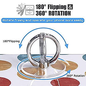 Transparent Phone Ring Holder Grip - EI Sonador Clear Cell Phone Ring Stand Holder Finger Grip Kickstand 360° Rotation, Compatible with Most of Phones, Tablets and Case (2 Silver Diamond)