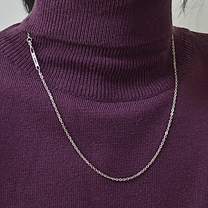 2MM Stainless steel chain necklace, Thin cable chain necklace for women men, Silver chains for necklace alone or pendant addition, 16-30 inch Available (27 inch)