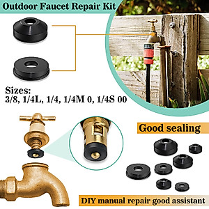 XBVV 32 Size 258 PC Faucet and Plumbing Rubber Washers Assortment Kit for Assorted Garden Hose Valve Spigot Adapter Splitter Outdoor Faucet Bibb Shower Hose Gasket Repair