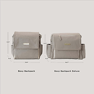 Petunia Pickle Bottom Boxy Backpack Deluxe, Diaper Bag for Parents, Stylish Baby Bag, Spacious Backpack, On-The-Go Moms, Sand Cable Stitch