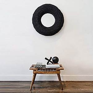 Creative Co-Op Resin & MDF Lid & Pattern Inlay, Black & White Storage Box