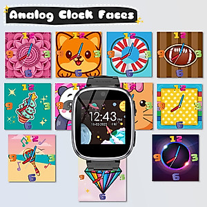 Kids Smart Watch Girls Boys - Smart Watch for Kids Game Watch Gifts for 4-12 Years Old with 15 Games Camera Alarm Video Music Player Pedometer Flashlight Birthday Gift Toys for Boys Girls (Black)