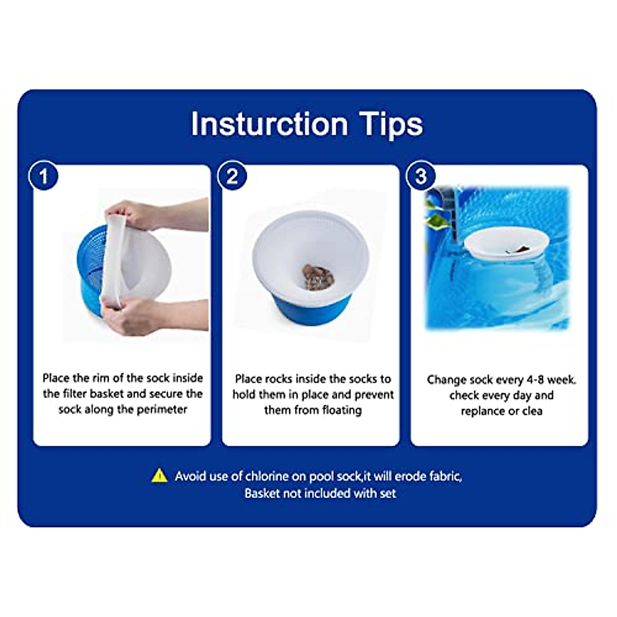 RECHIATO 40 Pack Pool Skimmer Socks for Pool Filters, Filters Baskets and Skimmers to Filter Debris and Leaves, Protact Filter System of Inground and Above Ground Pools