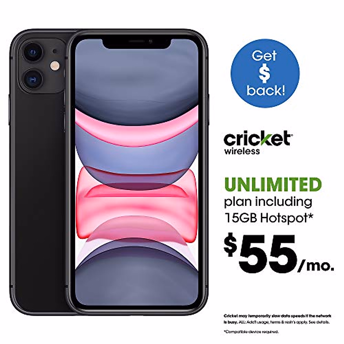 Apple iPhone 11 Pro [256GB, Midnight Green] + Carrier Subscription [Cricket Wireless]