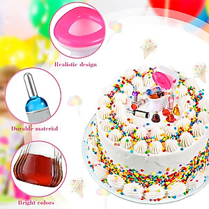 Toilet Cake Topper 2 Pieces and Mini Wine Bottles Cake Cupcake Toppers 11 Pieces, Cake Accessories Miniature Toilet Toy Dollhouse Decorations for Pretend Play Birthday Party Favors