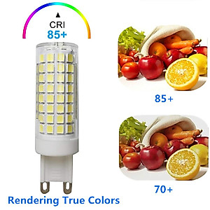 G9 Led Bulb - 8W Dimmable Ceramic Bulb Equivalent 80W Halogen Bulbs,Daylight White 6000K AC110-130V G9 Bi Pin Base 360 Degree Led Bulb for Chandelier Ceiling Fan Bedroom Lighting