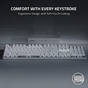 Razer Pro Type Ultra Wireless Mechanical Keyboard: Silent, Linear Switches - Ergonomic Design - HyperSpeed Technology - Connect up to 4 Devices - Fully Programmable Keys & Smart Controls