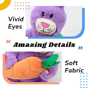 Hopearl Talking Singing Bunny Repeats What You Say Rabbit Musical Shaking Head Electric Interactive Animated Toy Speaking Plush Buddy Gifts for Toddlers, Purple, 15''