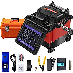 Mophorn Fusion Splicer Automatic Focus JW4108S FTTH Fiber Optic Fusion Splicer 5 Inch Digital LCD Screen Fusion Splicer Machine Fiber Cleaver Kit