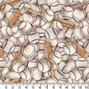 Baseballs Cotton Fabric Fat Quarter