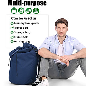 Laundry Bag Backpack Extra Large, 115L Laundry Backpack with Padded Shoulder Strap, Sturdy Travel Laundry Bag, Hanging laundry bag for College Dorm, Apartment, Laundry Backpack Bag