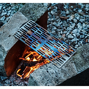 Outdoor Camping Hiking Titanium Charcoal BBQ Grill Plate Ultralight Baking Cooling Rack Heavy Duty Dining Cooking Roasting Kitchen Utensils Ti1598B