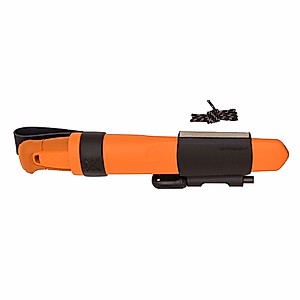 Morakniv Kansbol Sandvik Stainless Steel Fixed-Blade Survival Knife With Sheath and Fire Starter, Burnt Orange, 4.3 Inch