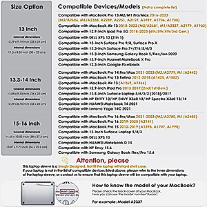 HYZUO 13 Inch Laptop Sleeve Compatible with MacBook Air M2 A2681 13.6" Display, MacBook Air 13 M1 2018-2022, MacBook Pro 13 M2 M1 2016-2022, Faux Suede Leather Case with Accessory Bag, Black