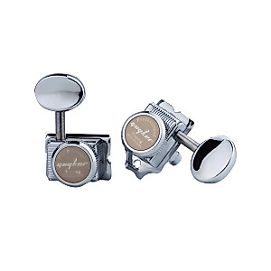 Guyker 6 Inline Vintage Guitar Lock String Tuners – Locking Tuning Key Pegs Machine Heads Replacement for ST TL Style Electric, Folk or Acoustic Guitars – Chrome