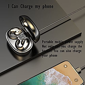 Open Ear Earbuds Sport Clip On Open Ear Headphones Bone Conduction Earbuds Cycling Running Workout Ear Buds Wireless Headphones Bone Conducting Earbud Gaming Gym Bluetooth Earbud Earphones