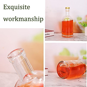 shyliey 8 Pack Clear Glass Bottles 3.4oz/100ml Bottles for Wine Beverages Drinks Oil Vinegar Kombucha Beer Water Soda with Gold Cork Stopper Airtight Lid (8 Pack)