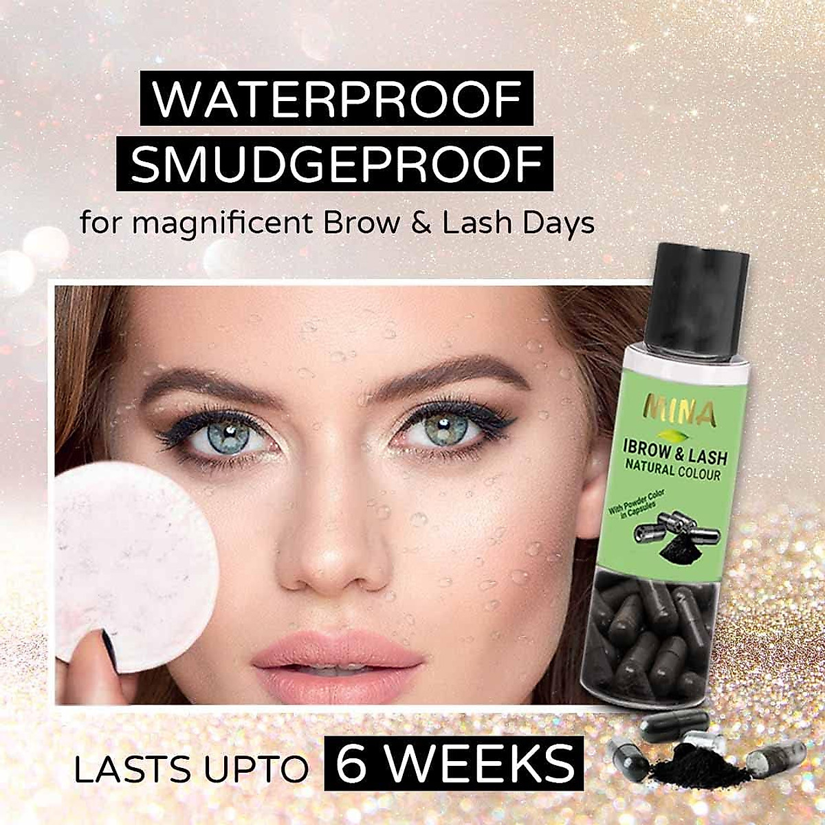 Minaibrow & Lash Tint kit Dark Brown | Natural Spot coloring and Brow Tinting Kit Powder in Capsule, Water and Smudge Proof | No Ammonia, No Lead