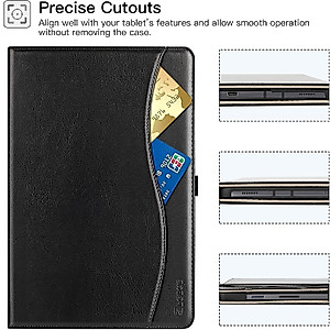 ZtotopCases for Galaxy Tab S7 FE 5G/S8 Plus/S7 Plus 12.4" Tablet Case, Premium PU Leather Folding Stand Cover with Pen Holder & Multi-Viewing Angles for Samsung Tab S7 FE 2021/S8+ 2022/S7+ 2020, Black