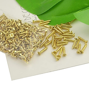 XINGYHENG 1200pcs 6 Kinds M2 M2.5 Gold-Plate Carbon Steel Flat Head Self Tapping Screw Stainless Cross Recessed Pan Head Screw Assortment Kit Collected in A Convenient Case