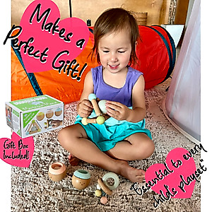 MONTESSORI MAMA Sensory Toys Baby Teething Toys & Baby Rattle | Sensory Bin for Baby Toys 6 Months and Infant Toys 6 Months | Autism Sensory Toys Newborn Toys | Sensory Toys for Babies Baby Gifts