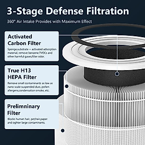 LV-H133 Filter Replacement for LEVOIT Air Puri-fier, 3-in-1 Pre, H13 High-Efficiency Activated Carbon Filtration System, Replace Part# LV-H133-RF, Pack of 1 By Improvedhand