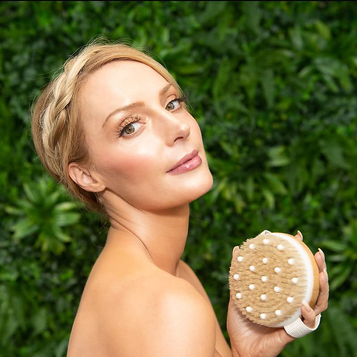 CSM Dry Brushing Body Brush Set- Natural Bristle Body Brush, Exfoliating Face Brush for Soft Skin: Kit contains 1 Dry Brush for Face + 1 Body Brush for Lymphatic Drainage, Cellulite, and Circulation