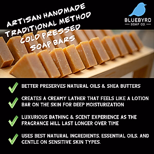 BLUEBYRD Soap Co. Mad Hops Citrus IPA Beer Soap Bar| Vegan Handcrafted High Lathering Beer Soap For Men | Beer Lovers All Natural Soap with Real Exfoliating Oats| Acne Soap Bar made with Beer Hops, Oatmeal, and Orange Essential Oils (BEER)