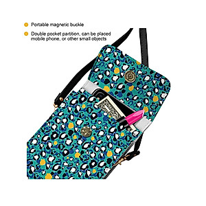 HUGS IDEA Lightweight Leather Phone Purse Fashion Dragonfly Pattern Crossbody Bag Mini Cell Phone Touch Screen Purse Shoulder Bag