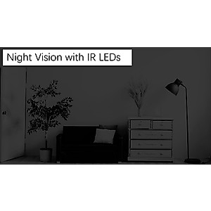 Home Security Camera System 1080P HD Indoor Smart Pan/Tilt Cam, Motion-Activated with 2.4G Wi-Fi, Night Vision - Compatible with Alexa and Google Assistant