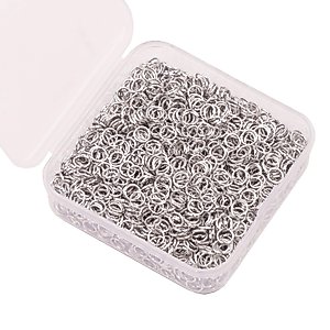 YAKA 1800pcs 5mm Dull Silver Plated Iron Open Jump Rings Connectors Bulk for DIY Craft Earring Necklace Bracelet Pendant Choker Jewelry Making Findings and Key Ring Chain Accessories Nickel