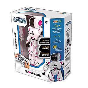 Xtrem Bots 380838 Sophie Kids with Motion Sensor, Interactive Remote Control Programmable Intelligent Robot Toys, White/Pink